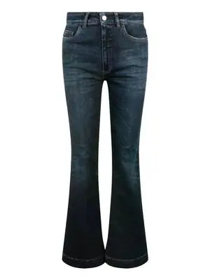 NINE:INTHE:MORNING Cotton Wide-leg Jeans - Blue