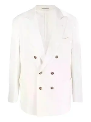 Brunello Cucinelli Double-breasted Linen Blazer - Neutrals