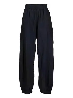 SAGE NATION Ruched-detail Crinkled Track Pants - Blue