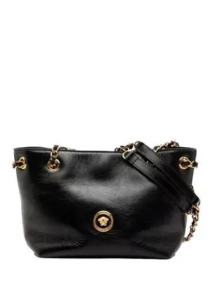 Versace 1990-2000 Leather La Medusa Shoulder Bag - Black