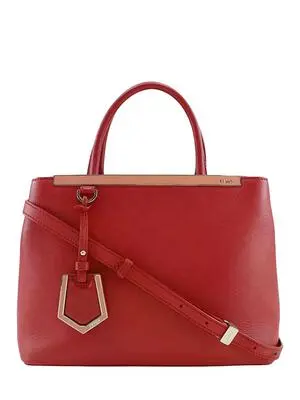 Fendi Leather Petite 2Jours Satchel Red