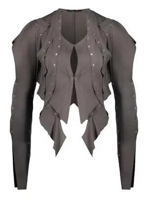 SRVC STUDIO Eyelet Long-sleeve Blouse - Grey