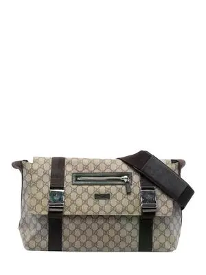 Gucci Gg Supreme Crossbody Bag - Brown