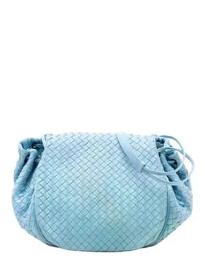 Bottega Veneta 2012-2025 Nappa Intrecciato Flap Crossbody Bag - Blue