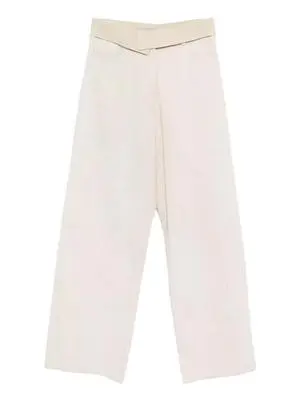 ALYSI Contrast-waist Trousers - Neutrals