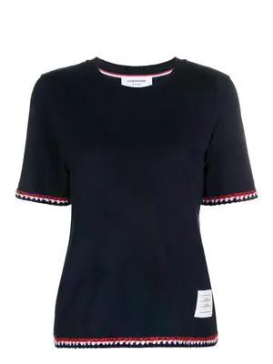 Thom Browne Rwb-stripe Cotton T-shirt - Blue