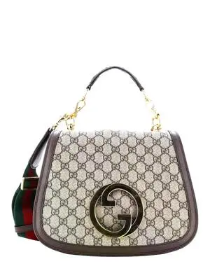 Gucci Blondie Gg Coated Canvas Top Handle Bag - Brown