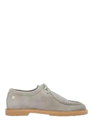 Tommy Hilfiger Suede Lace-up Flat Shoes - Grey