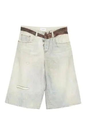 HAIKURE Printed Belt Shorts - Blue