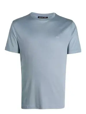 Michael Kors Embroidered-logo Cotton T-shirt - Blue