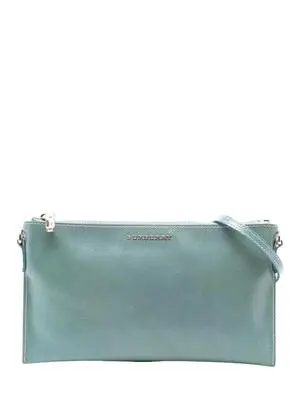 Burberry 2000-2017 Grained Leather Peyton Crossbody Bag - Green