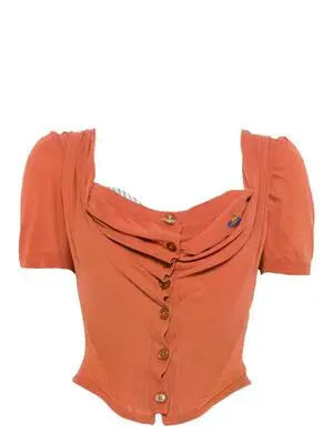 VIVIENNE WESTWOOD Bea Corset Short-Sleeve Blouse Orange