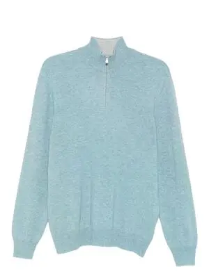 GRAN SASSO Zip-fastening Long-sleeve Sweater - Blue