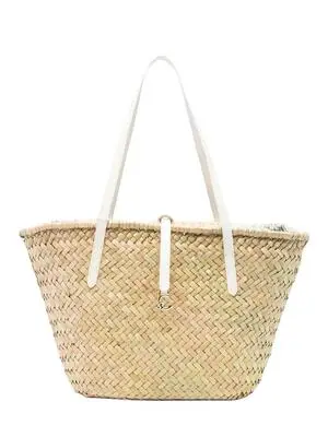COCCINELLE Woven Drawstring Shoulder Bag - Neutrals