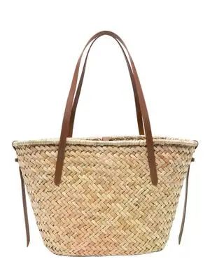 COCCINELLE Woven Leather-trim Shoulder Bag - Neutrals