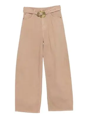 TWINSET Wide Leg Jeans With Belt - Neutrals