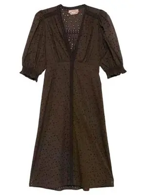 TWINSET Puff-sleeve Midi Dress - Brown