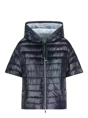 Herno Quilted Coat With Hood - Blue