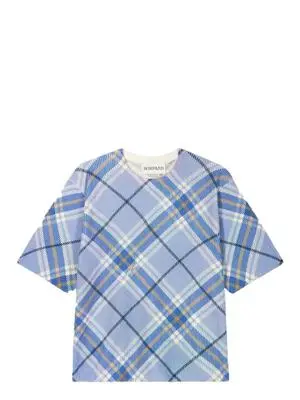 Eric Bompard Tartan-Print T-Shirt Blue