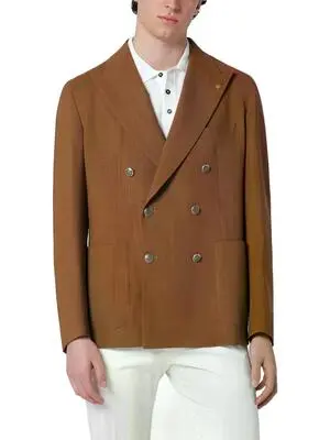 Tagliatore Double-breasted Patch-pocket Jacket - Brown