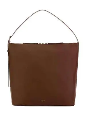 A.p.c. Vera Logo Tote Bag - Brown