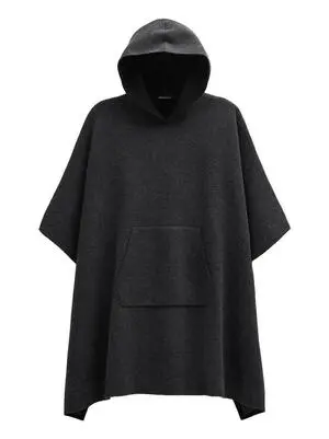 JAMES PERSE Hooded Wool Poncho - Grey