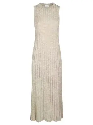 Brunello Cucinelli Ribbed Knit Dress - Neutrals