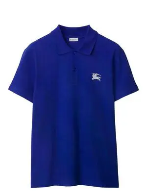 Burberry Equestrian Knight Cotton Polo Shirt - Blue