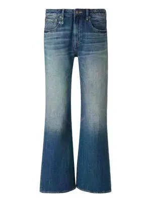 R13 Joan Flared Leg Jeans - Blue