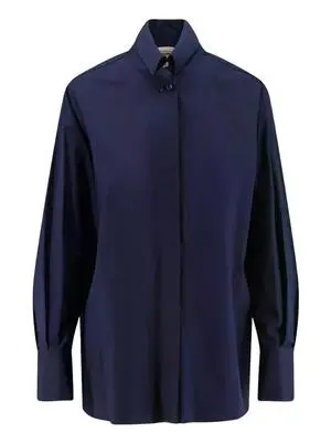 SEMICOUTURE Cut-out Button Shirt - Blue