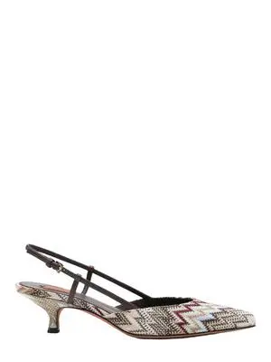 Missoni Point-toe Slingback Pumps - Neutrals