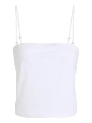 Brunello Cucinelli Cropped Cotton-blend Jersey Bustier Top - White