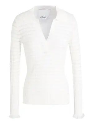 3.1 Phillip Lim Ribbed-knit Polo Sweater - Ivory