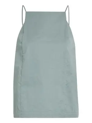 Tibi Cotton-poplin Top - Grey Green