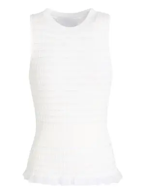 3.1 Phillip Lim Ruffled Ribbed-knit Tank - Ivory
