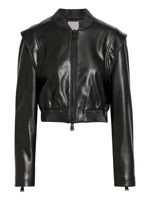 Simkhai Doreen Cropped Leather Jacket - Black - 55% Off | Editorialist