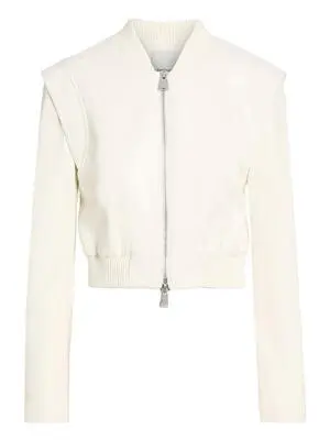 Simkhai Doreen Cropped Bomber Jacket Ivory