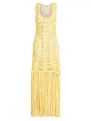 Simkhai Sonia Fringed Open-knit Maxi Dress - Yellow