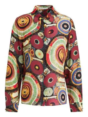 Alice + Olivia Willa Printed Silk Shirt - Multicolor