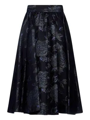 Alice + Olivia Brocade Midi Skirt - Black