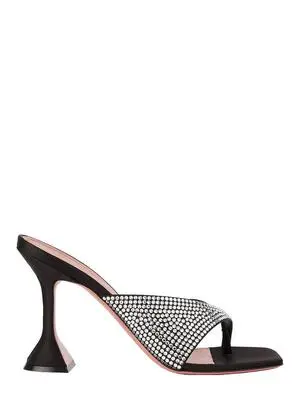 Amina Muaddi Shiona Crystal-embellished Mules - Black