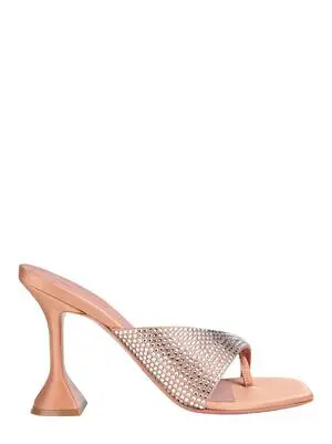Amina Muaddi Shiona Crystal-Embellished Mules Neutral
