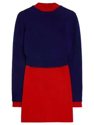 JIL SANDER Wool Mini Dress - Blue