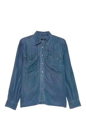 SEVEN Patch-pocket Shirt With Press-stud Fastening - Blue
