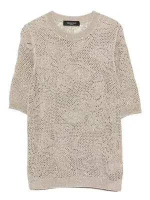 Fabiana Filippi Open-knit T-shirt - Neutrals