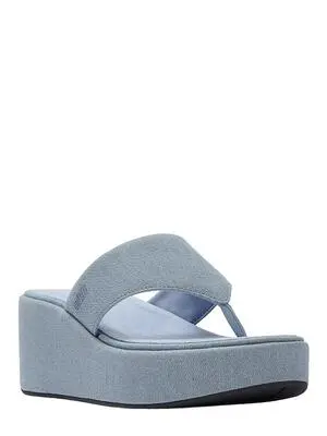 Fitflop Asi Platform Wedge Sandals Light Denim