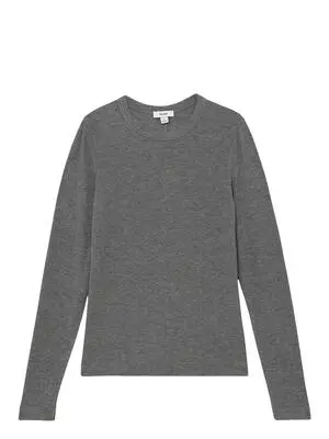 REISS Arabelle Jersey Long-sleeve Top - Grey