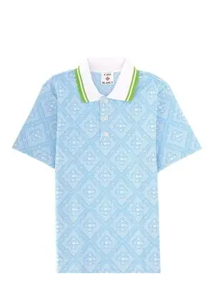 Casablanca Cotton Polo Shirt - Azure