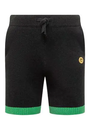 BARROW Embroidered Detail Shorts - Black