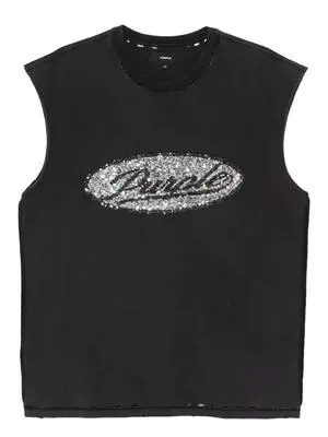 PURPLE BRAND Sequin-embellished Textured Tank Top - Black